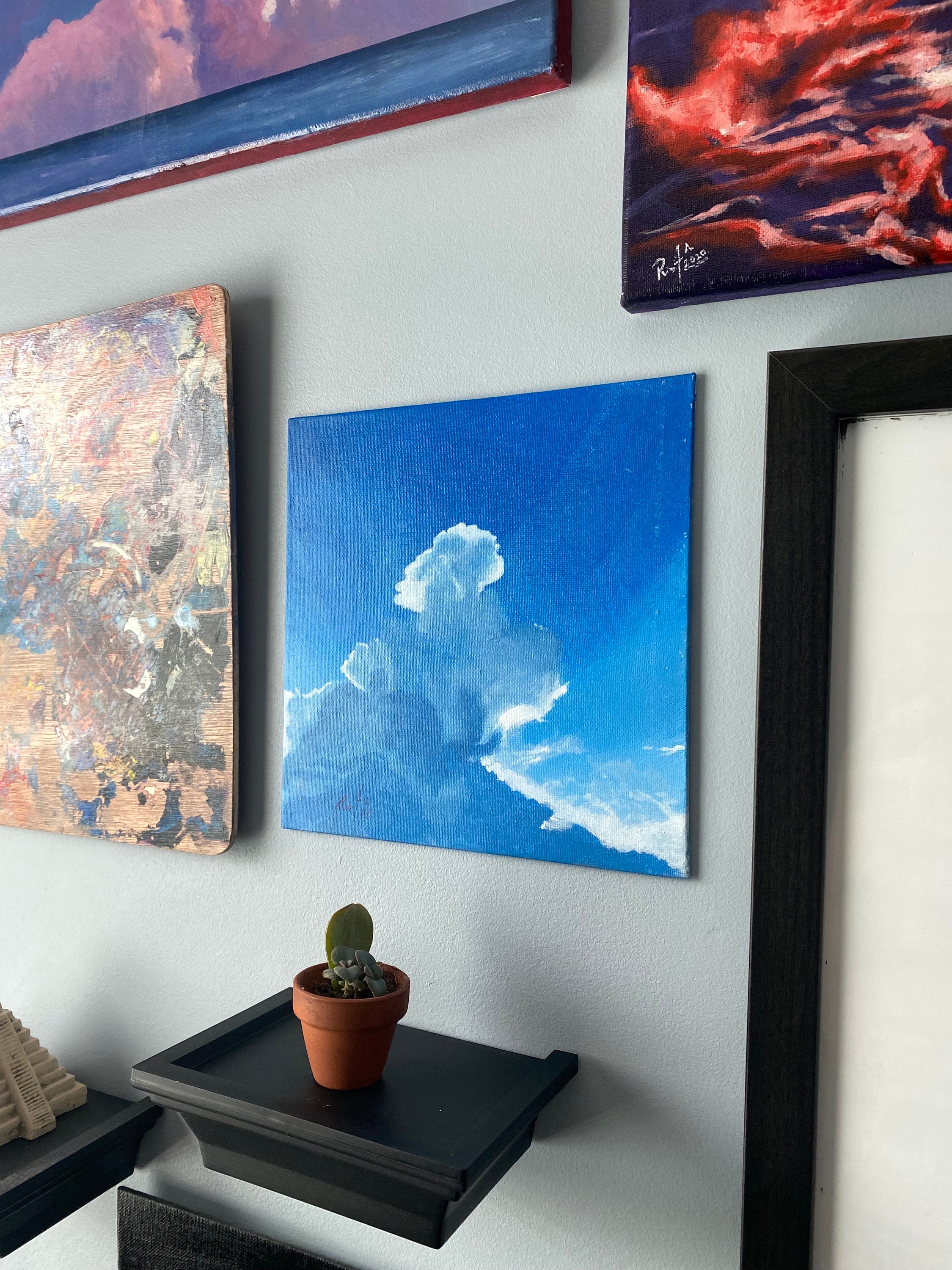 Light Beams Acrylic Painting on Canvas Panel Serene Sky Cloud Scenery Art - Etsy