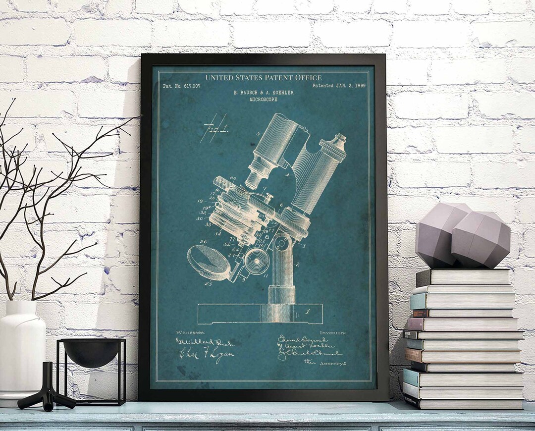 Microscope 1899 Virus Bacteria Chemistry Biology Print Wall Art Poster ...