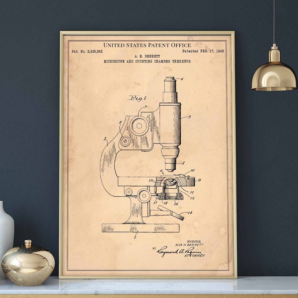 Microscope Art Print - Etsy