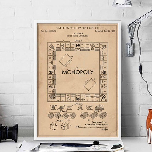 Monopoly Patent Print Board Game Art Monopoly Poster Print - Etsy