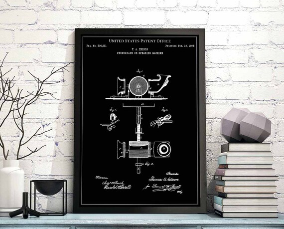 Phonograph Thomas Edison Drawing