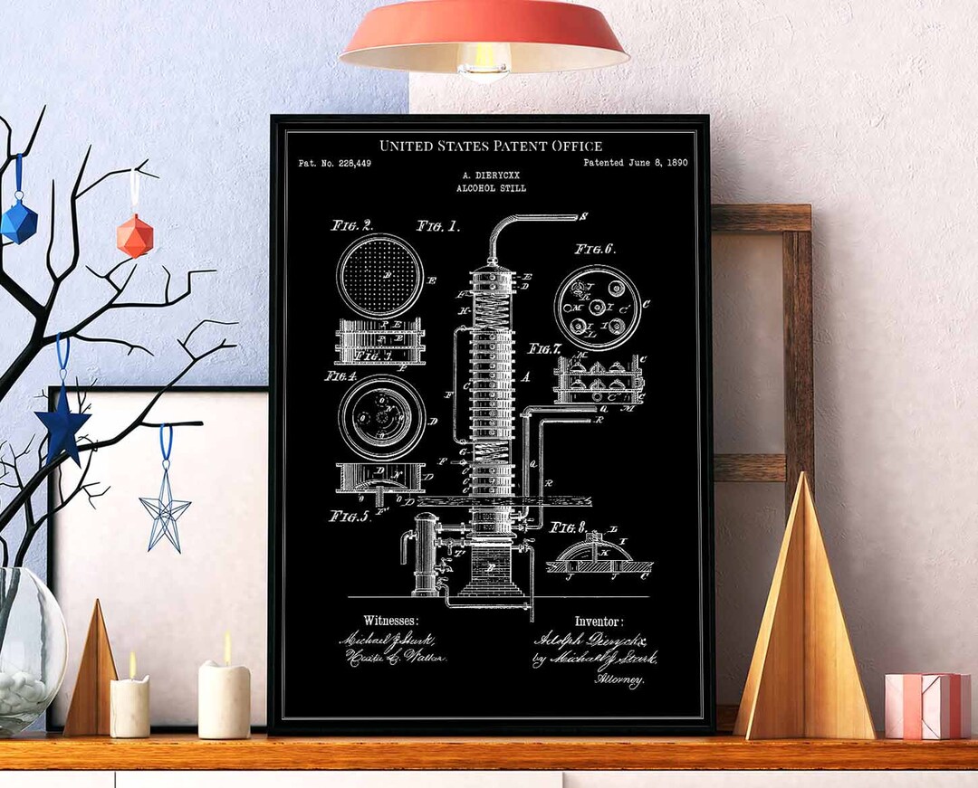 Vintage Alcohol Still Patent Print, 1890s Bar Decor - Etsy