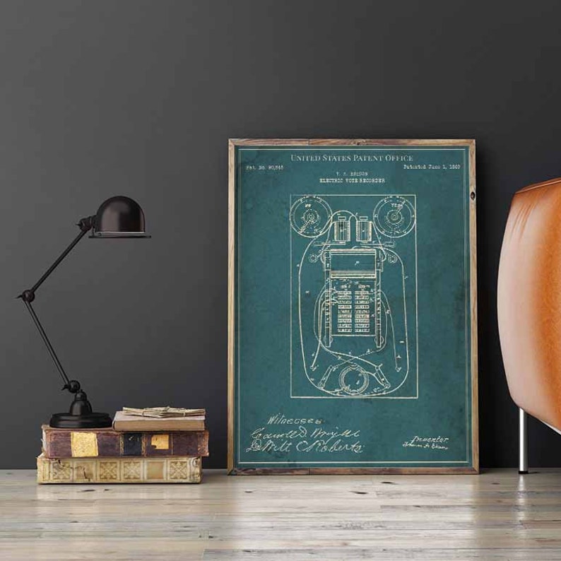 Edison Vote Recorder 1869 Print Patent Vintage Retro Gift Father ...