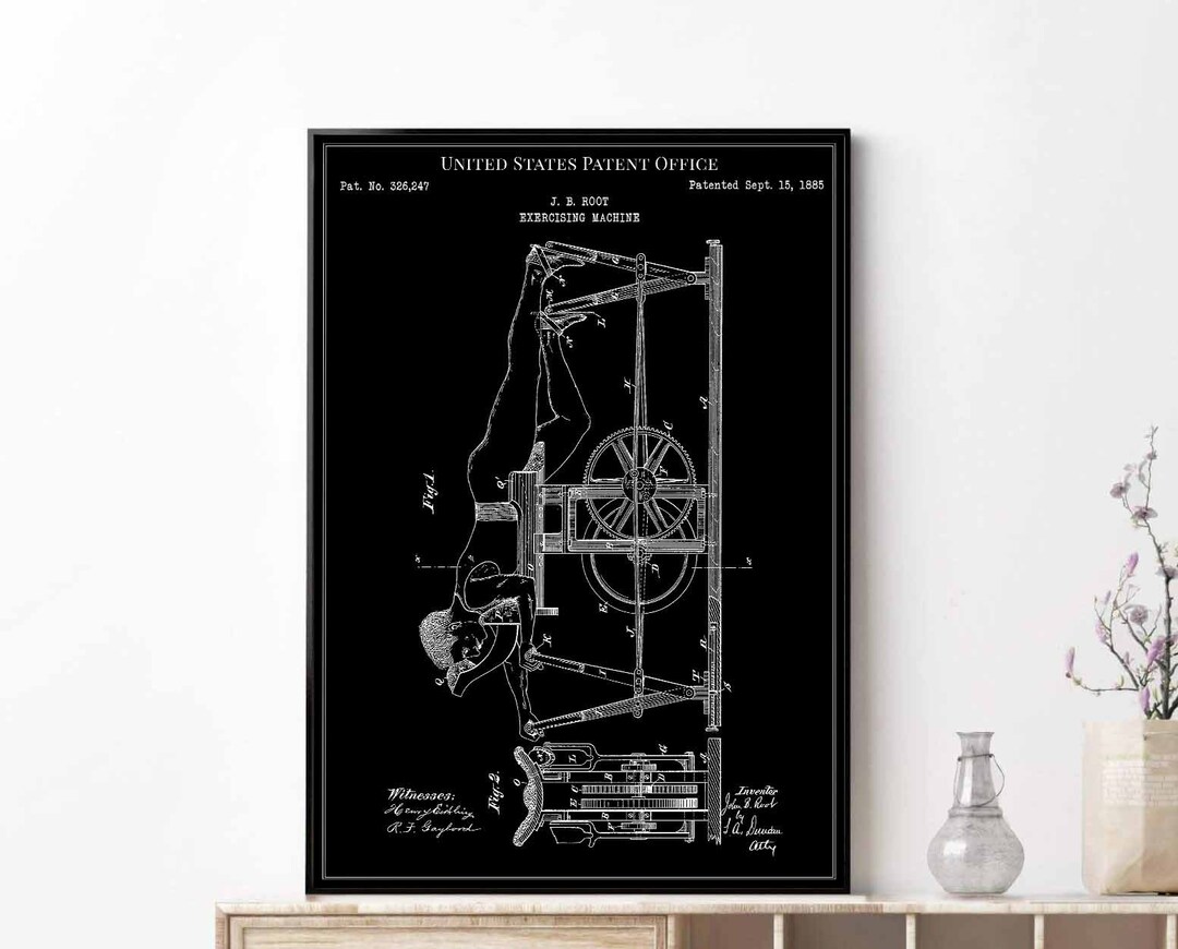 1885 Exercise Machine Patent Print, Vintage Gym Wall Art - Etsy