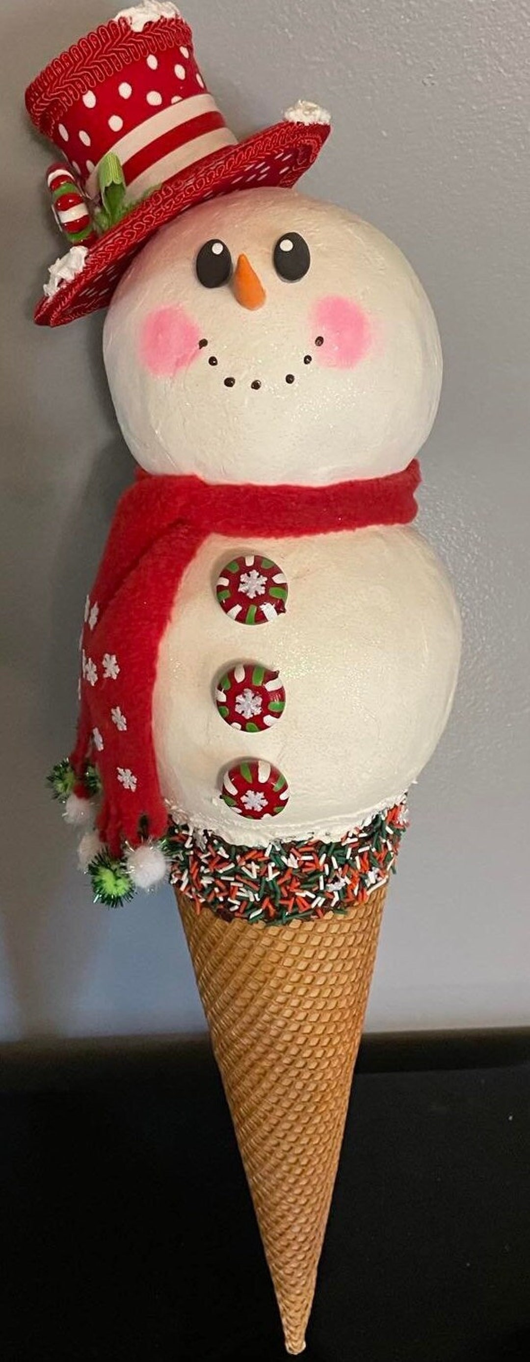 Snowman, Ice Cream Cone, Christmas - Etsy
