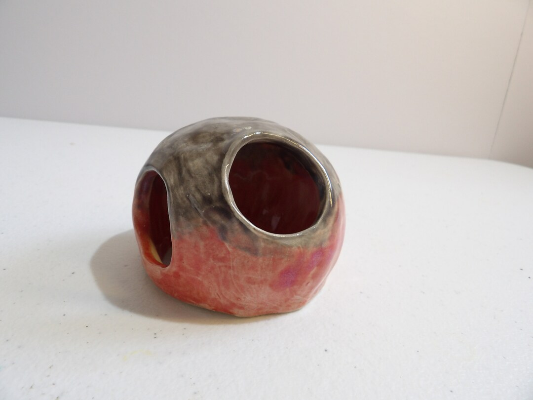 Gray and Pink Ceramic Fish Hide - Fish Cave - Aquarium Decoration - Etsy