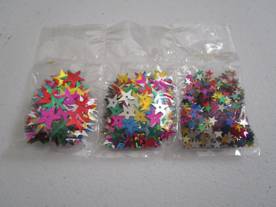 Assorted Star Sequins - 3 Different Sizes - Etsy