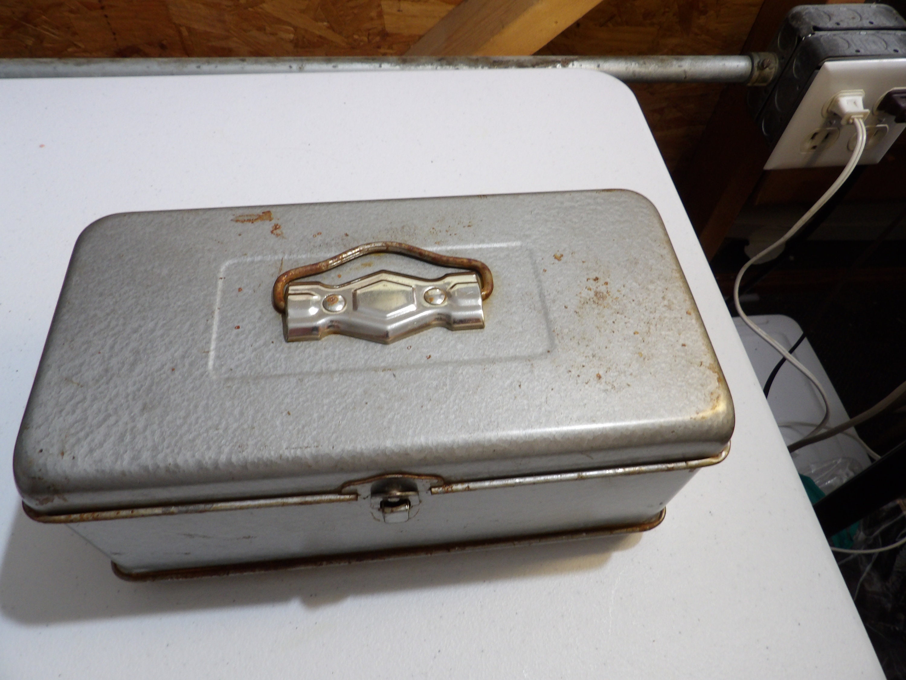 Vintage Metal Tool Box Metal Box Storage Box Tool Box - Etsy