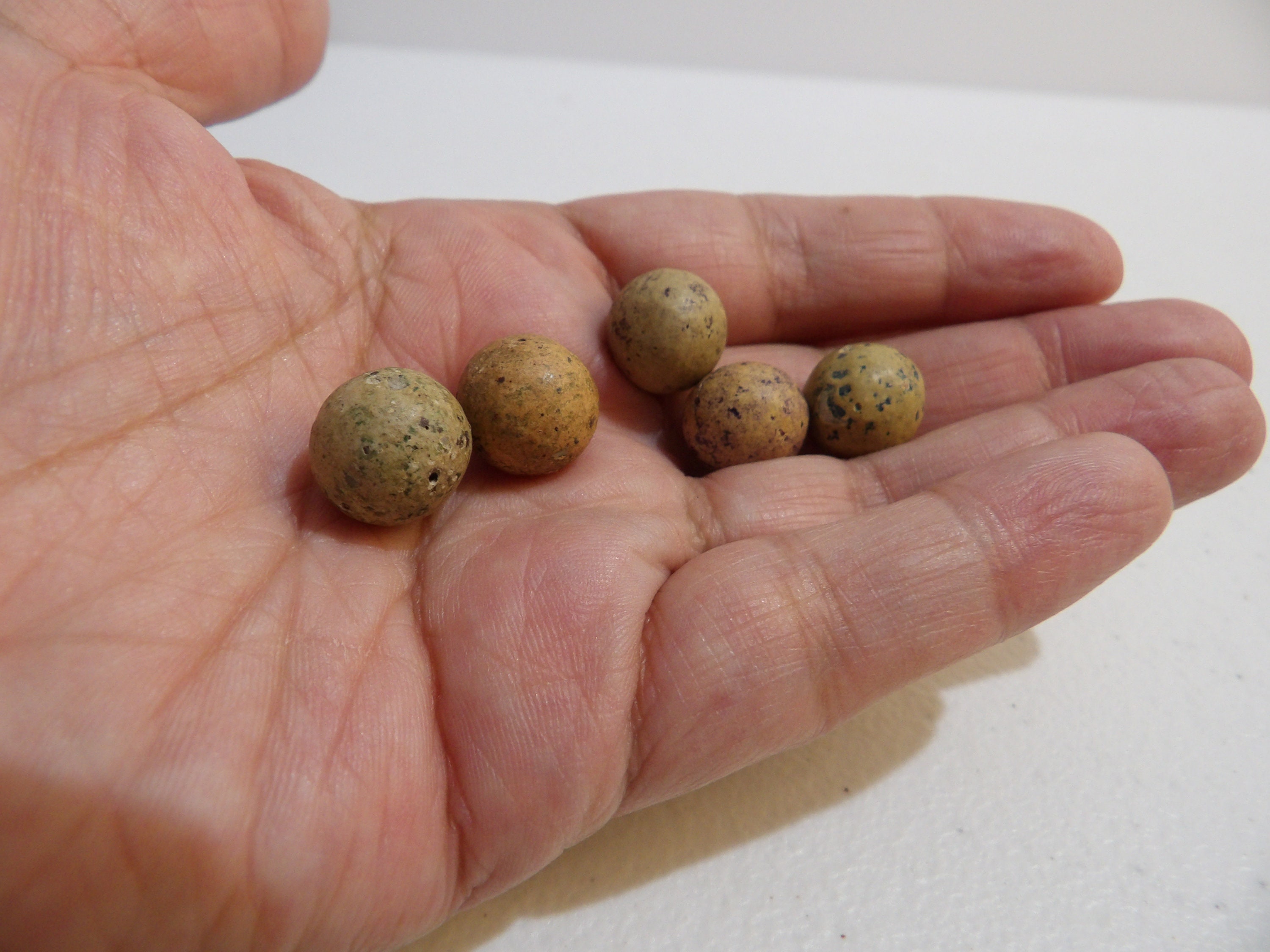 Vintage Clay Marbles - Set D - Clay Marbles - Blue Clay Marbles - Etsy