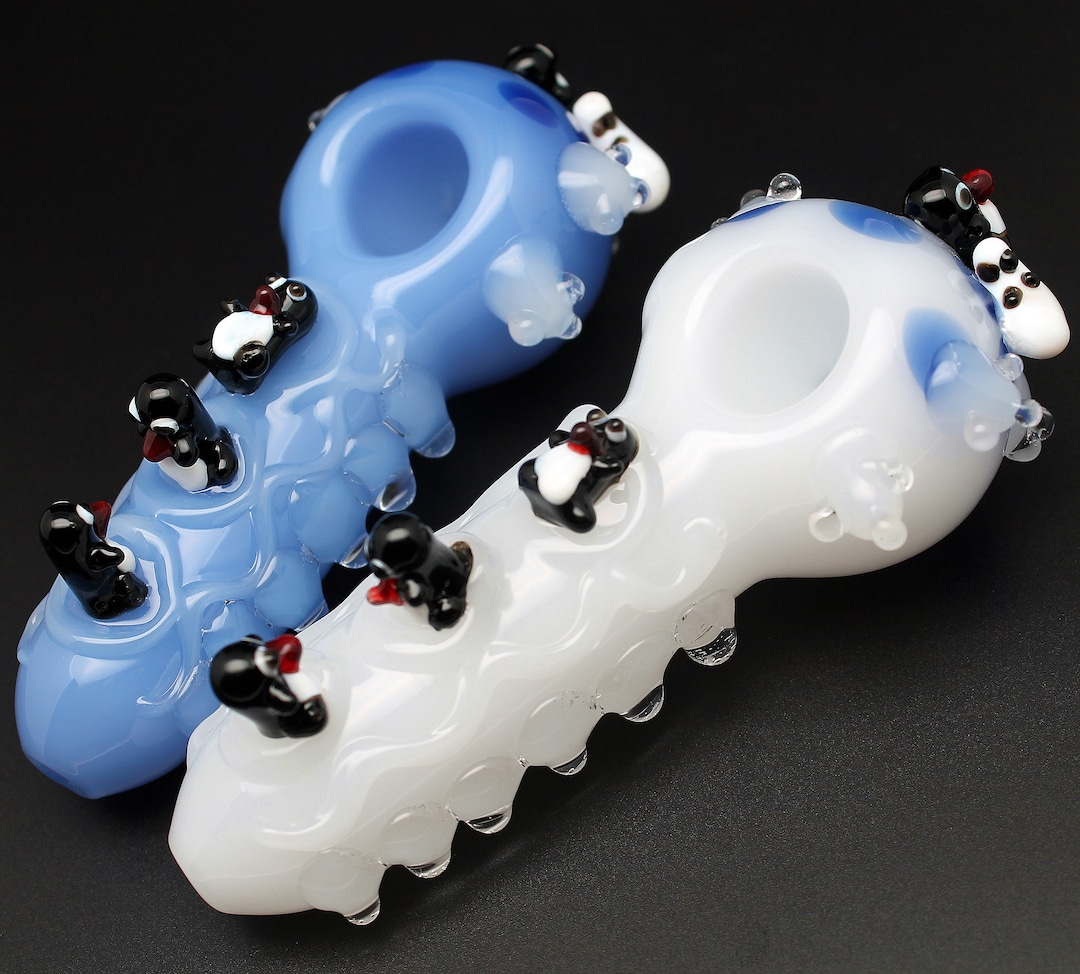 4.8" Glass Smoking Pipes Ice World Bowls Smoke Tobacco Pipe Penguins ...