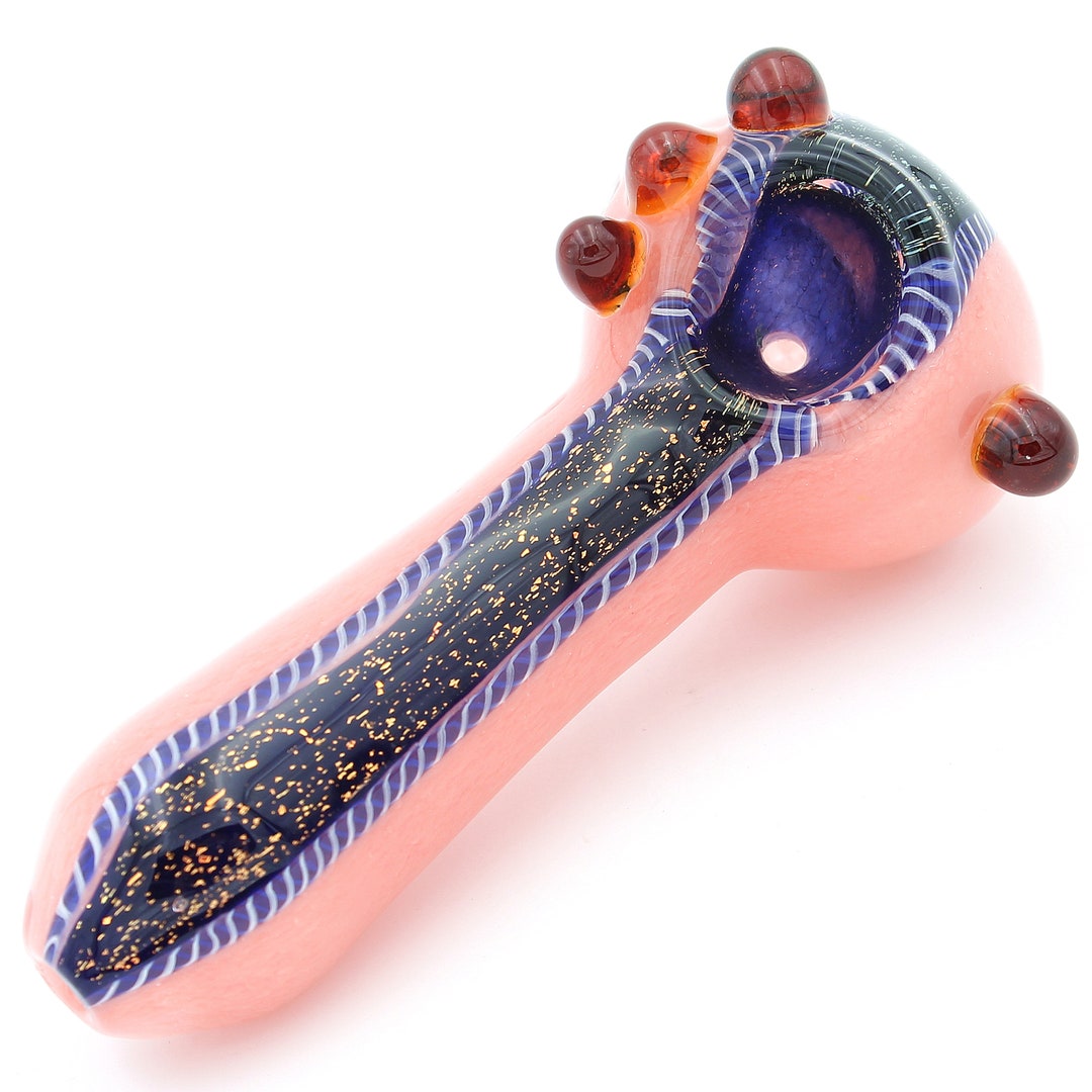 4.5“ Pink Sparkle Glass Smoke Bowl Heavy Thick Smoking Pipe Tobacco ...