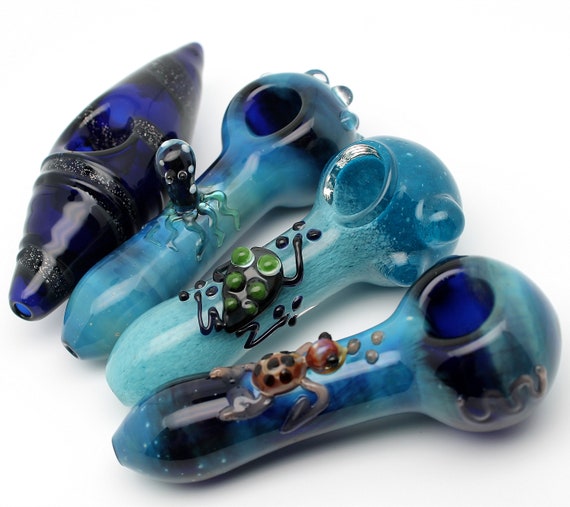 4.5 Glass Smoking Pipes Sea World Smoke Bowls Handmade - Etsy