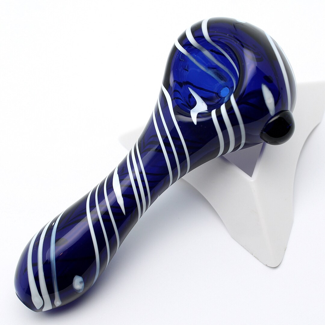4.3" Blue Art Lines Smoking Pipes Smoke Bowls Tobacco Pipe Handmade ...