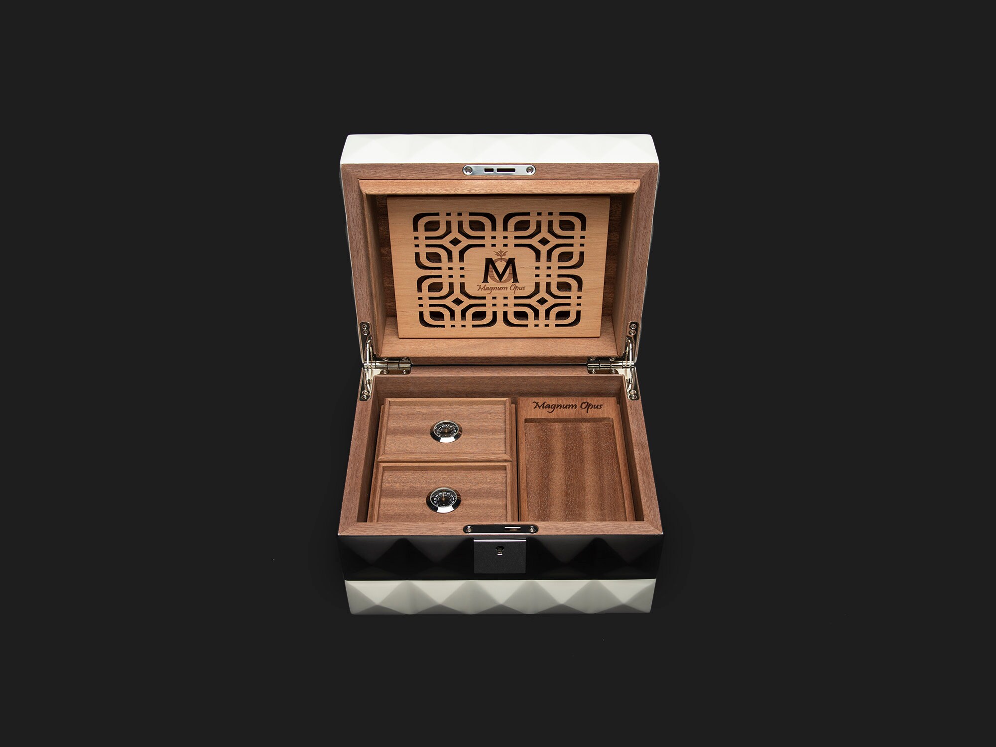 MAGNUM OPUS Cannabis Humidor [2-flower Chambers + 2-hygrometers] White ...