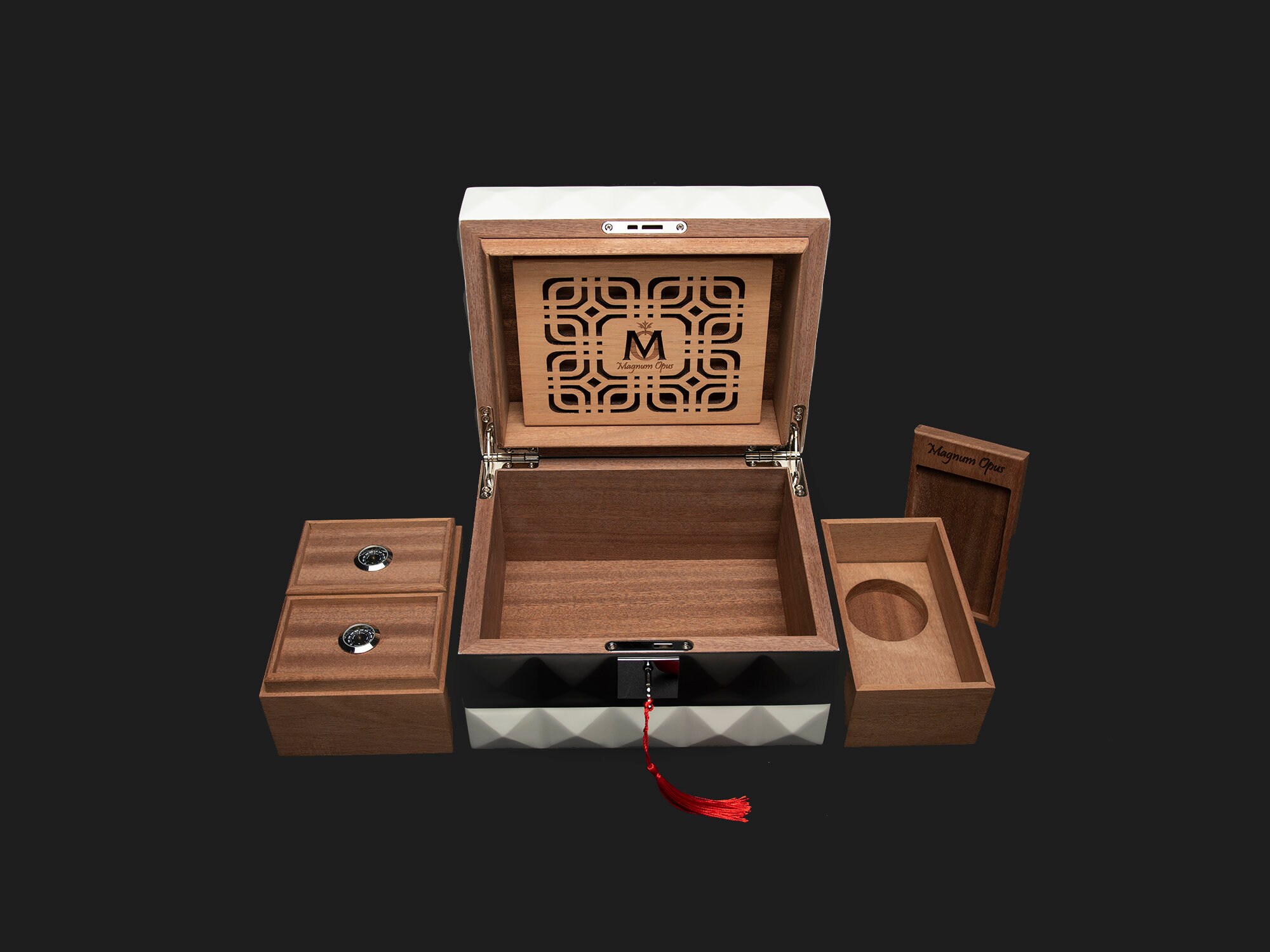 MAGNUM OPUS Cannabis Humidor [2-flower Chambers + 2-hygrometers] White ...
