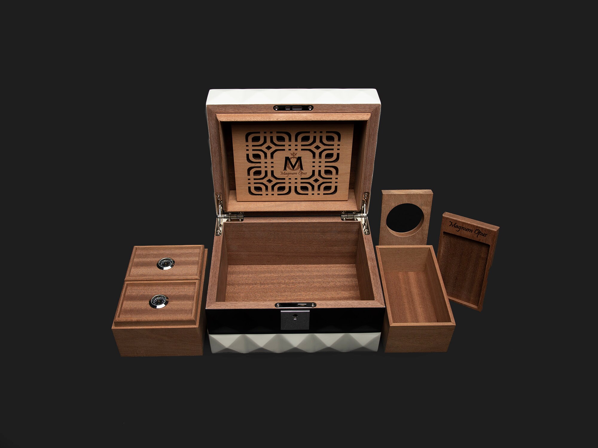 MAGNUM OPUS Cannabis Humidor [2-flower Chambers + 2-hygrometers] White ...