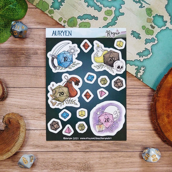 Sticker Sheet Dnd Class Rogue Fantasy Sticker | Etsy