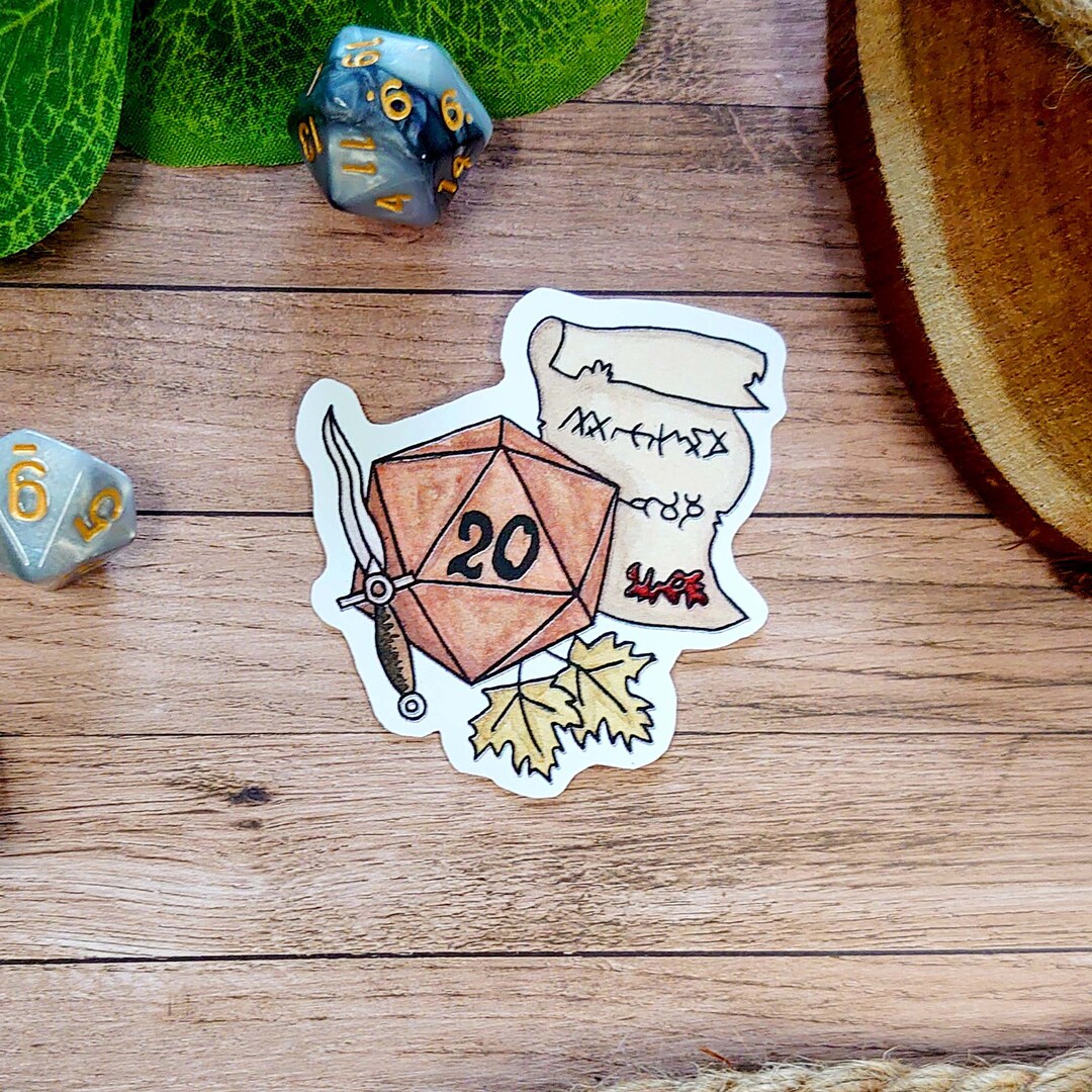 Dnd Sticker Warlock Sticker D20 With Pergament Different Sizes - Etsy