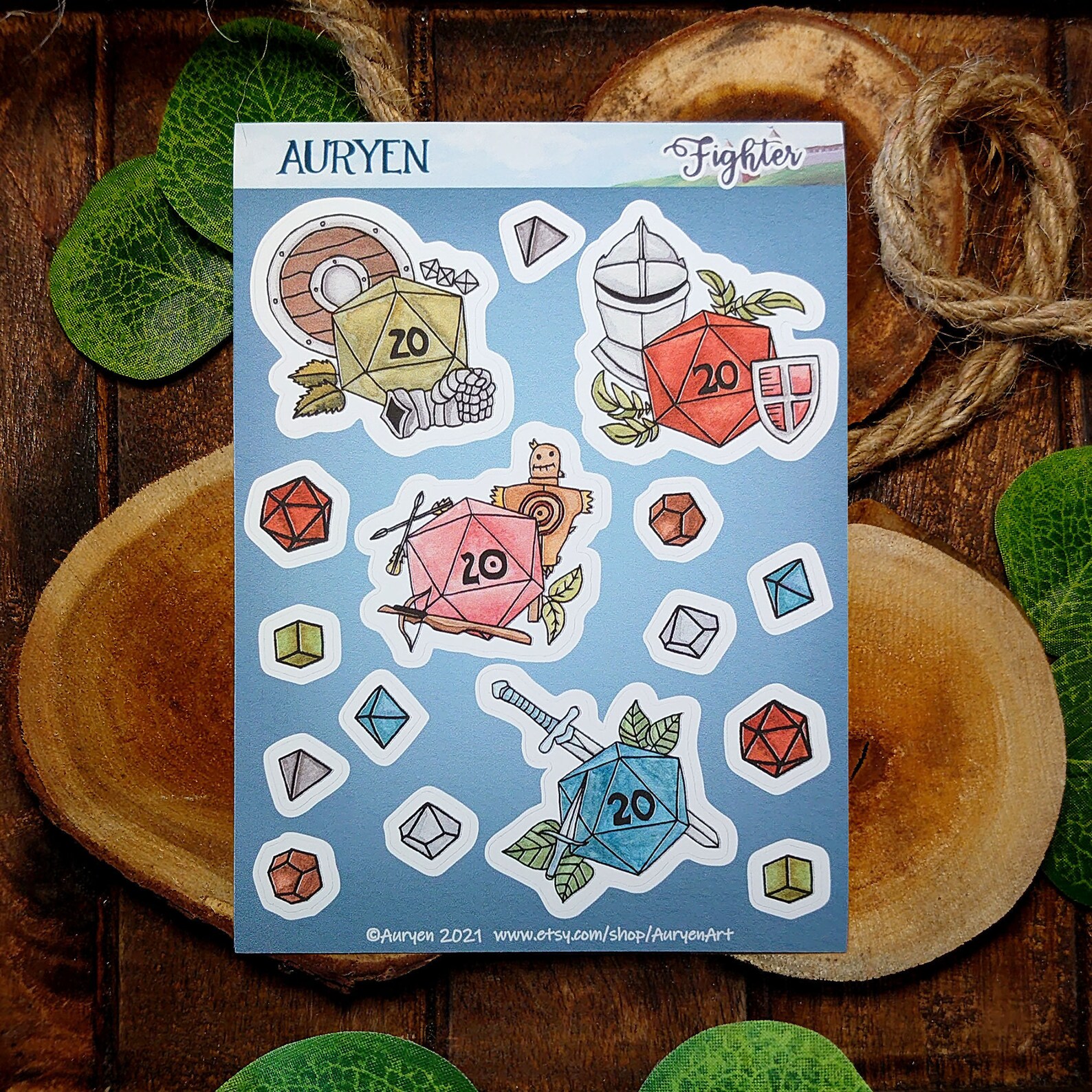 Sticker Sheet Dnd Class Fighter Fantasy Sticker - Etsy