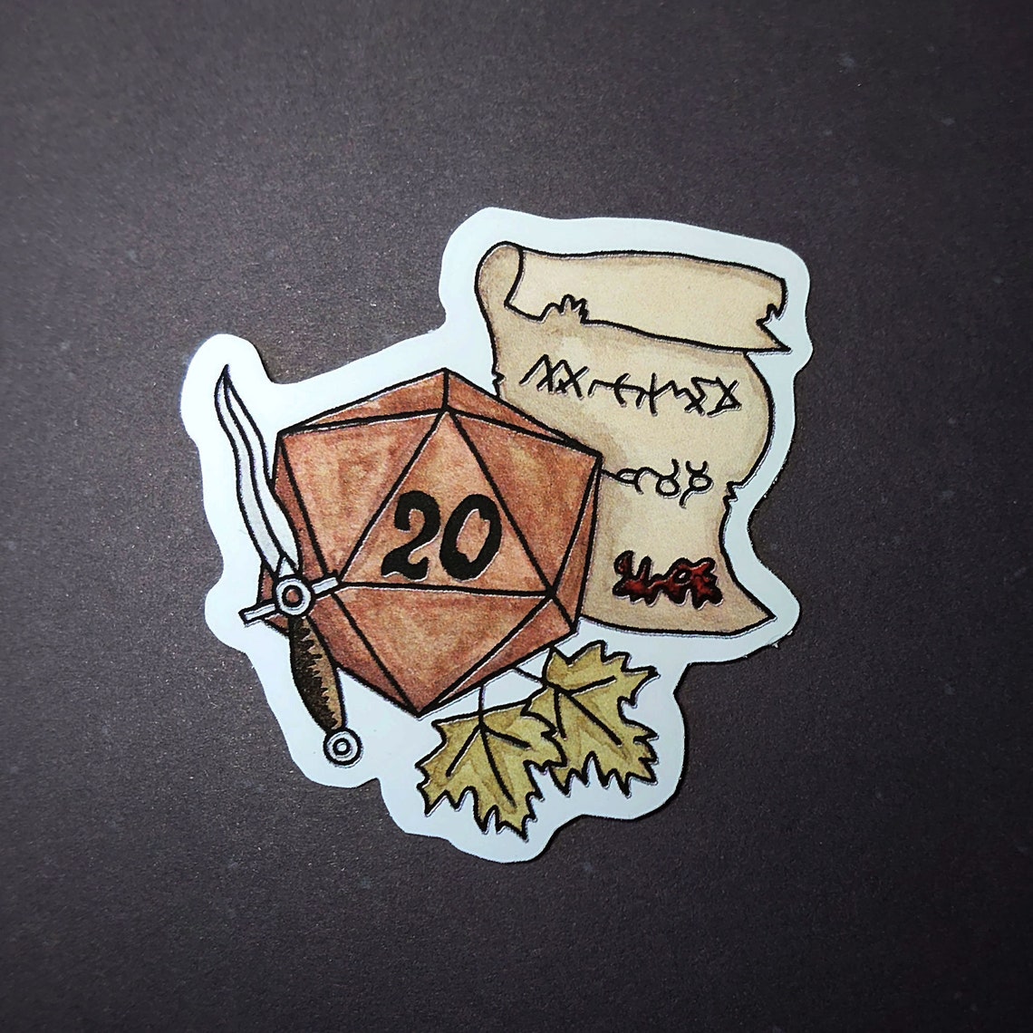 Dnd Sticker Warlock Sticker D20 With Pergament Different - Etsy