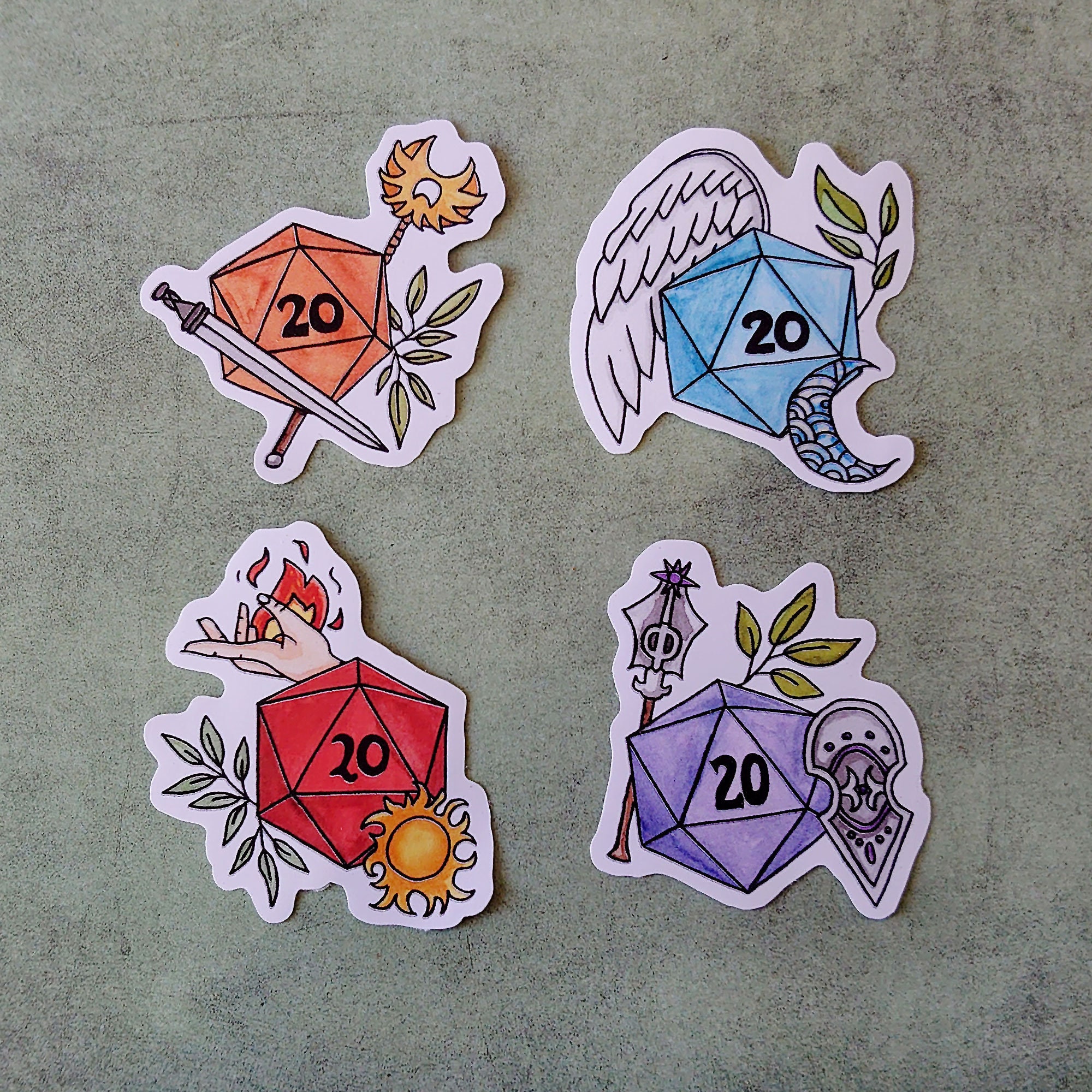 Sticker Dnd Class Cleric Fantasy Sticker Set 4 Pieces - Etsy