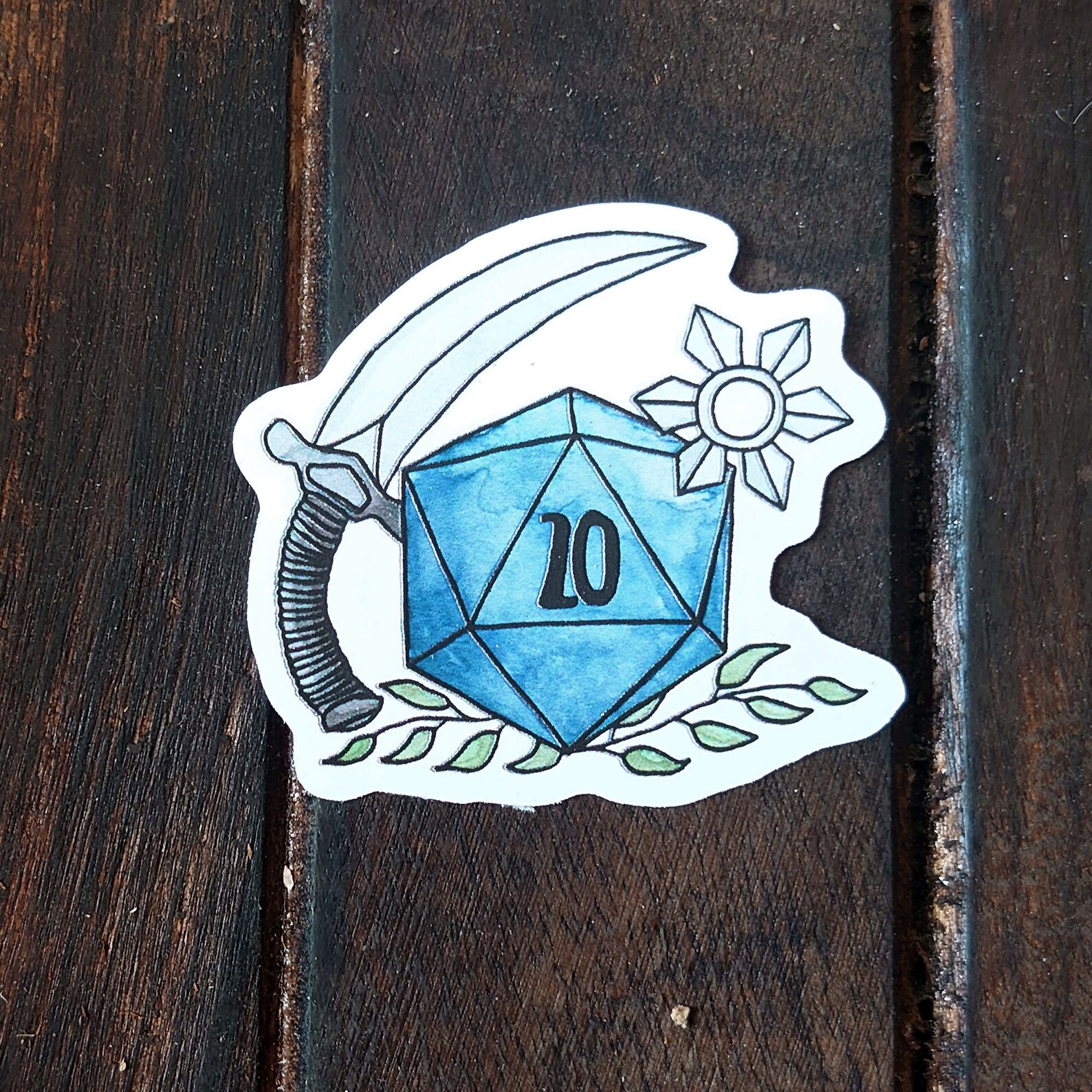 Dnd Sticker Rogue Sticker D20 With Dagger Different Sizes - Etsy