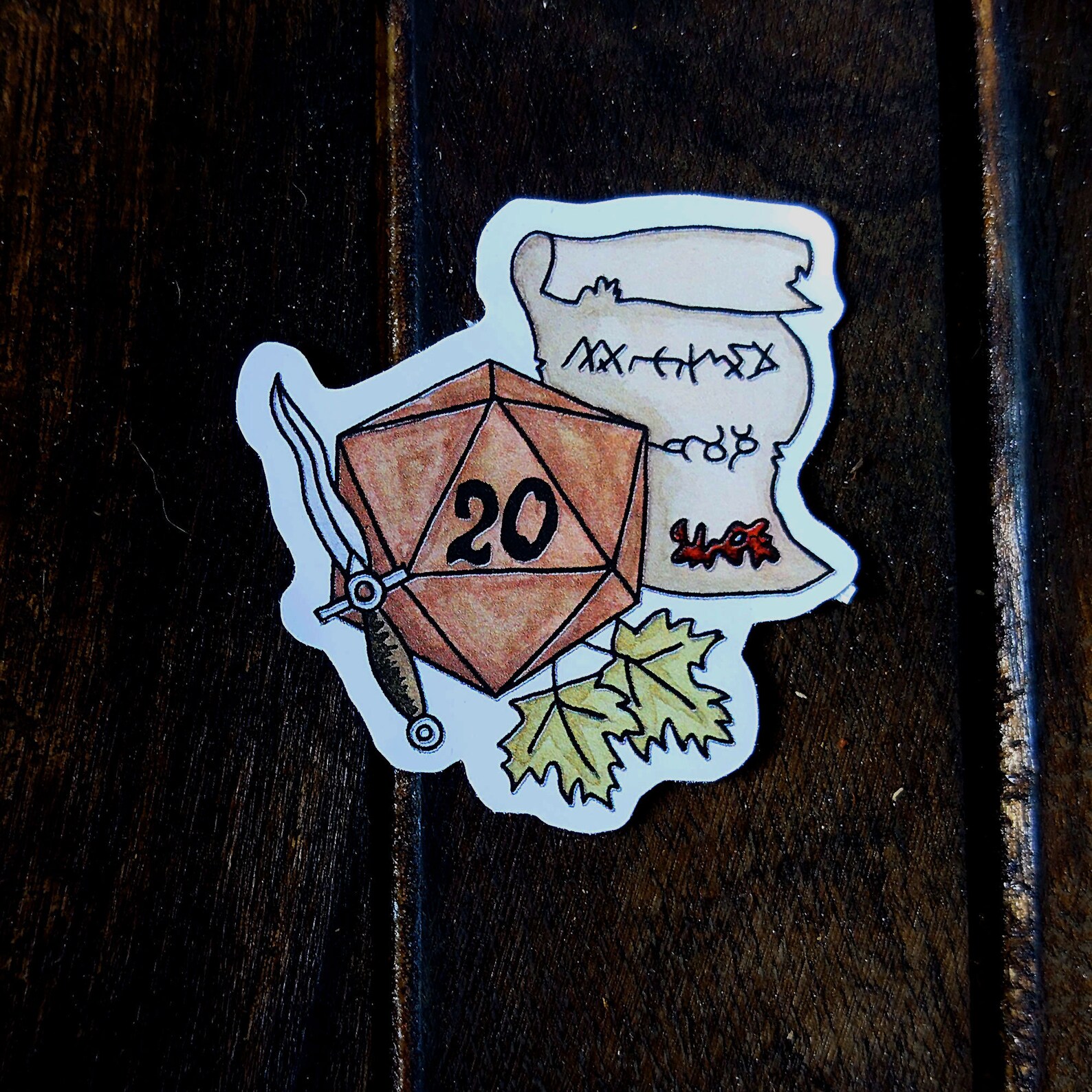 Dnd Sticker Warlock Sticker D20 With Pergament Different - Etsy
