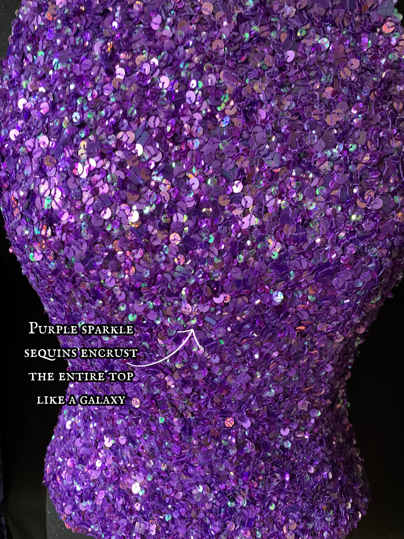 Vintage 2000s Y2K Purple Sparkle Sequin Party Top, Magic Spell Witchy ...