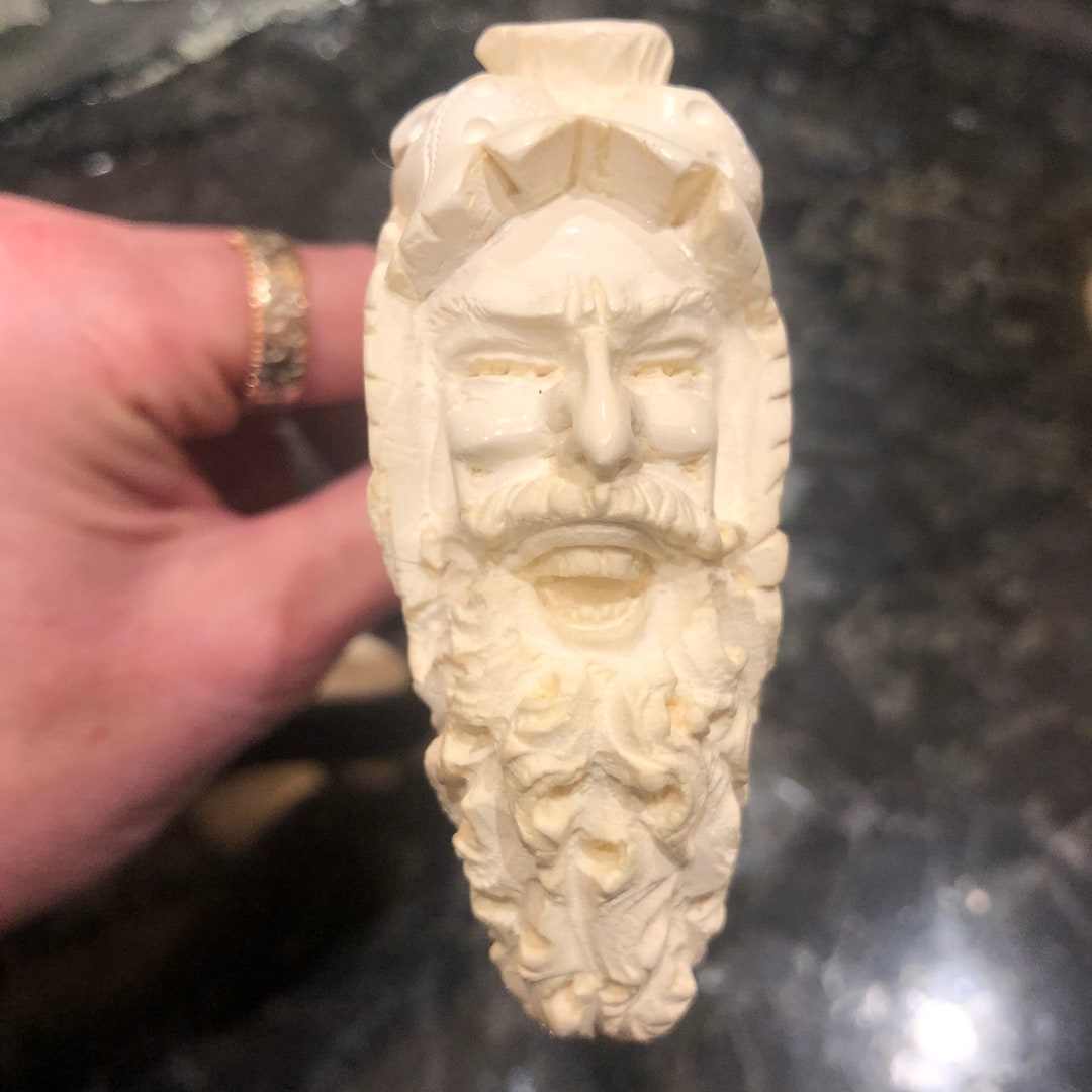 Meerschaum Pipe Long Beard Hand Carved Vintage - Etsy