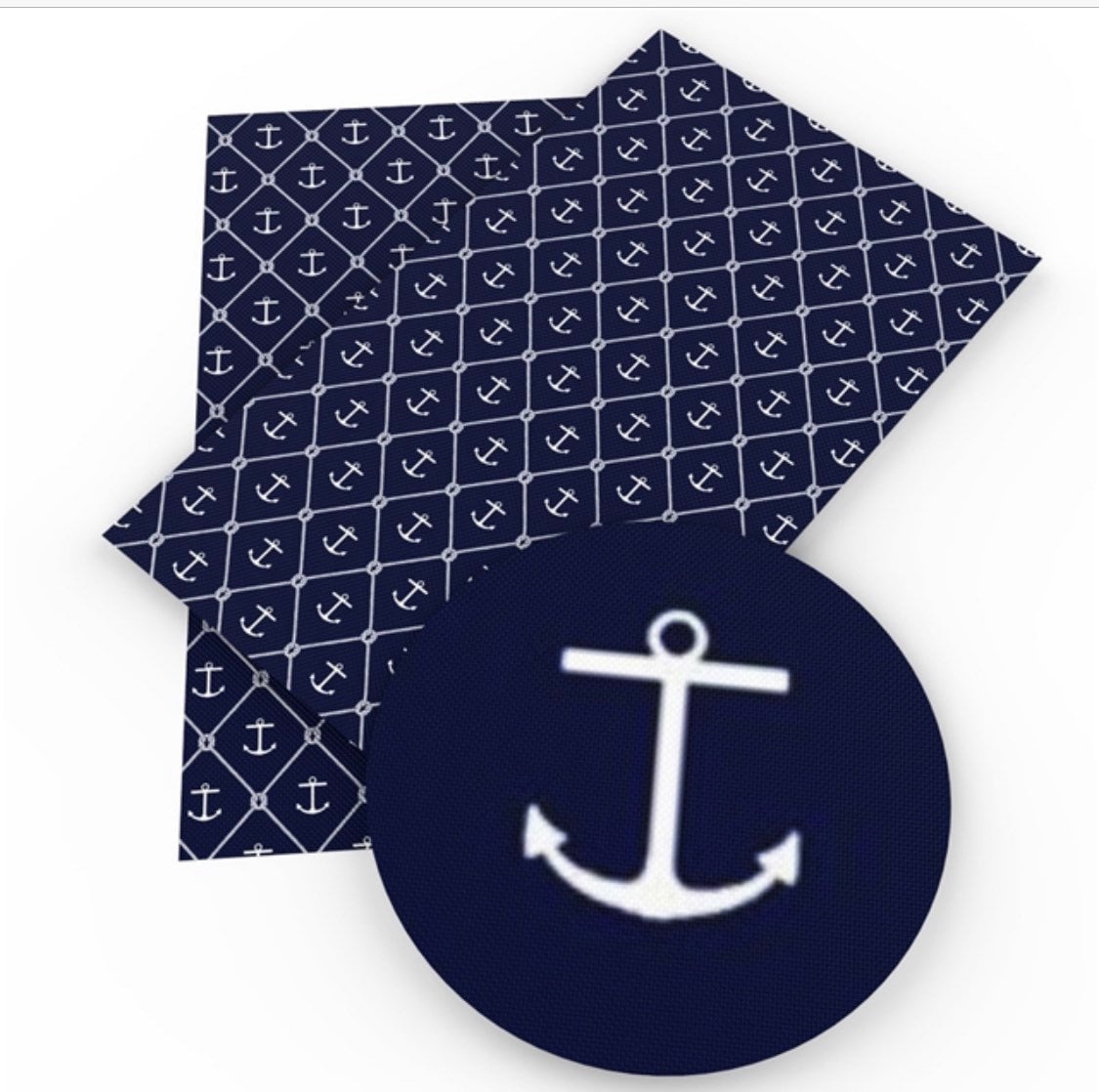 Anchor Diamond Pattern, Faux Leather Sheet, Synthetic Leather for ...
