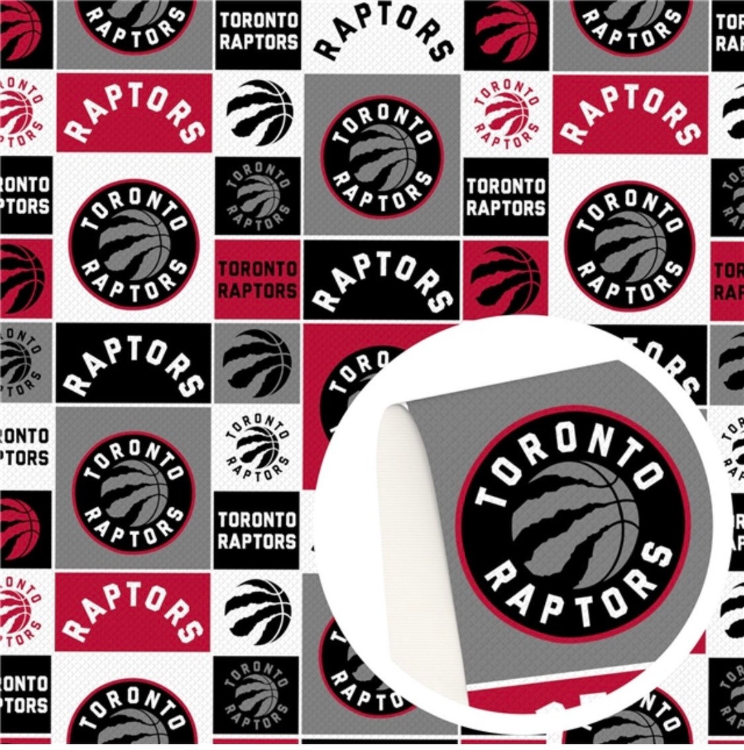 Toronto Raptors Faux Leather Sheet, NBA Theme Synthetic Leather for ...