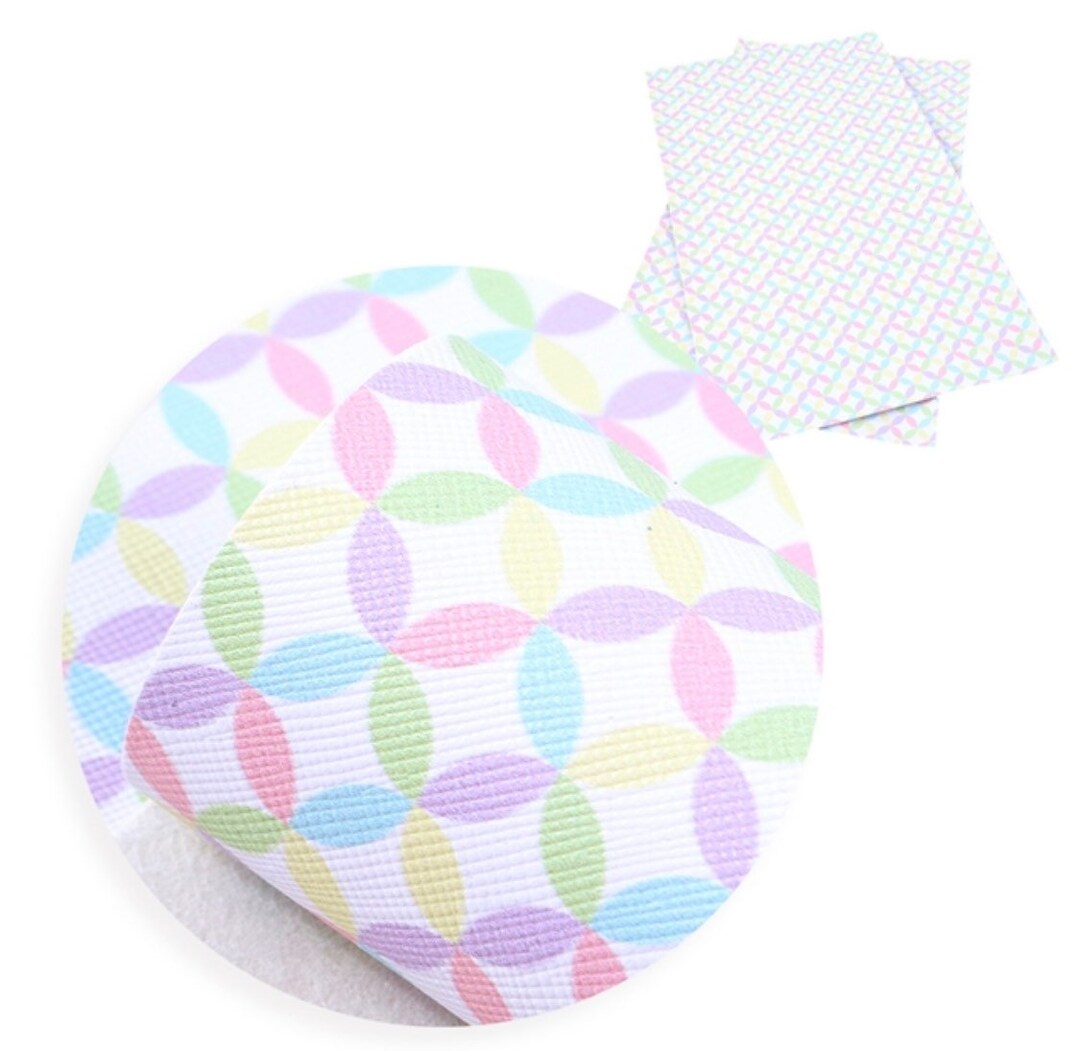 Pastel Cross Hatch Faux Leather Sheet, Synthetic Leather for Crafts ...