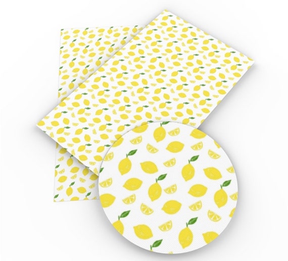 Lemon Pattern Faux Leather Sheet Synthetic Leather for - Etsy