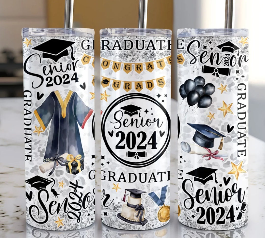 2024 Graduate 20oz Skinny Tumbler With Metal Straw & Lid - Etsy