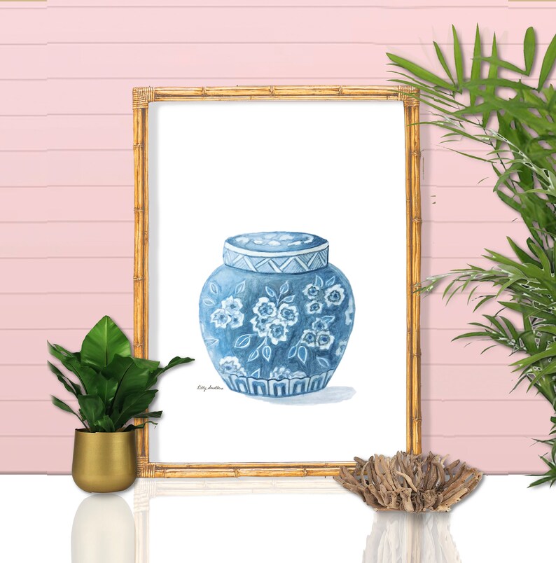 Watercolor Ginger Jar No. 2 Art Print Grandmillenial Decor Draft - Etsy
