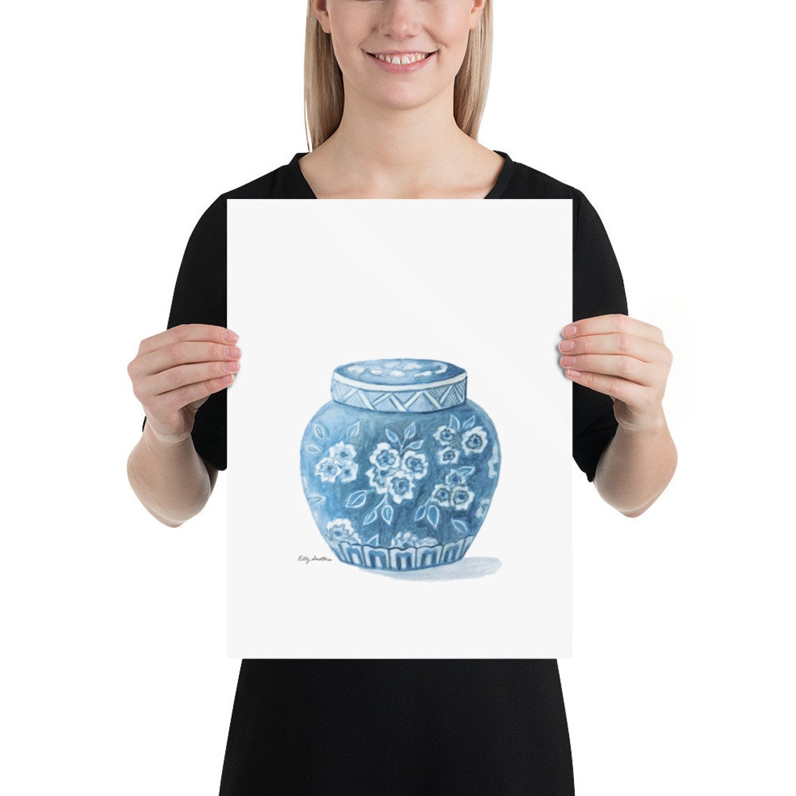 Watercolor Ginger Jar No. 2 Art Print Grandmillenial Decor Draft - Etsy