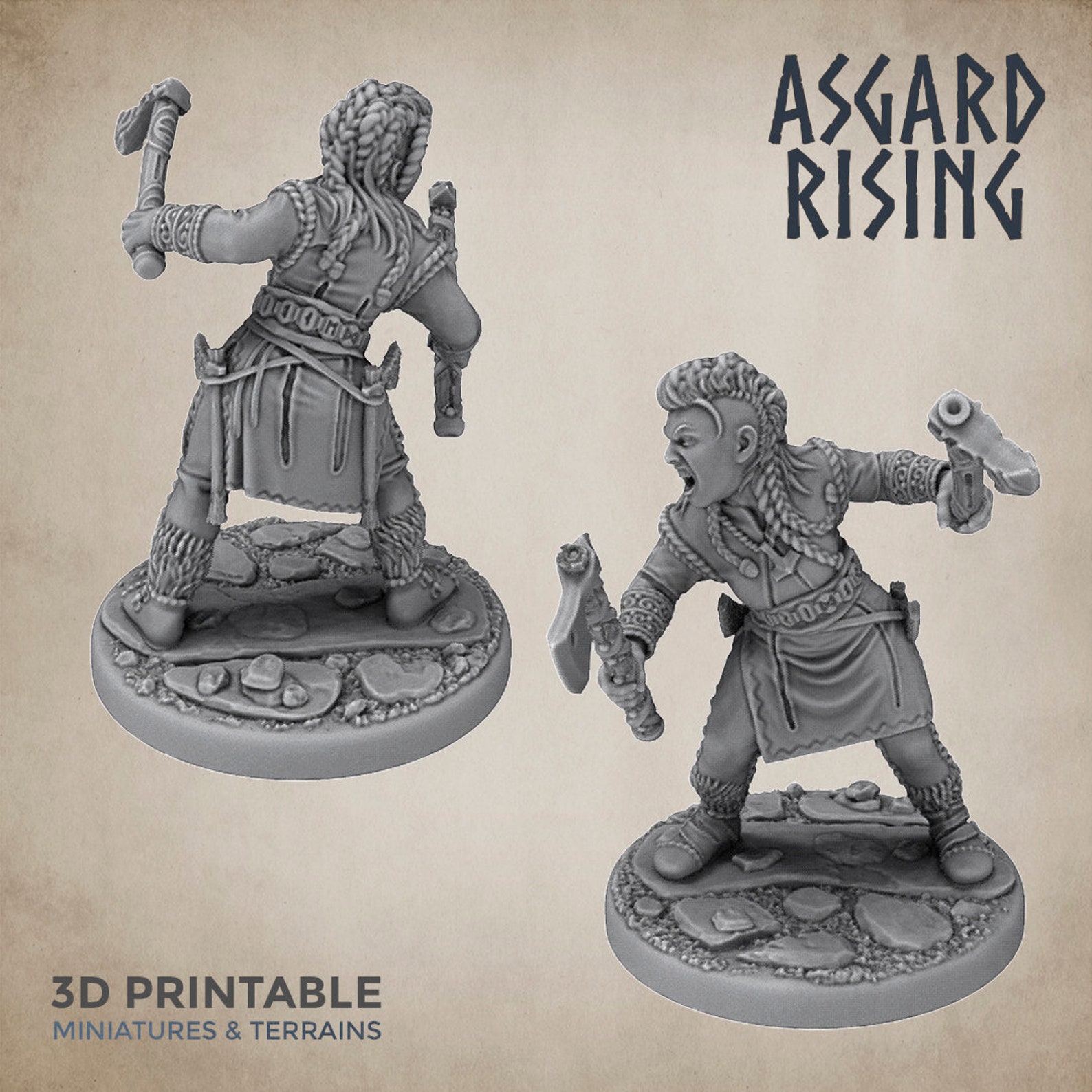 Midgard Viking Shieldmaiden Miniature D&D Pathfinder | Etsy