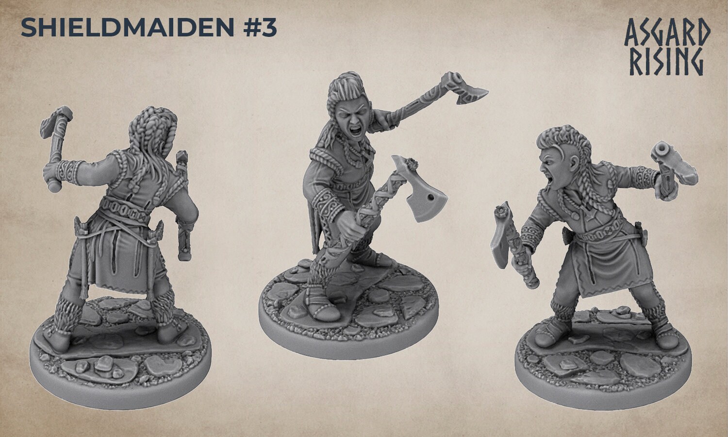 Midgard Viking Shieldmaiden Miniature D&D Pathfinder | Etsy