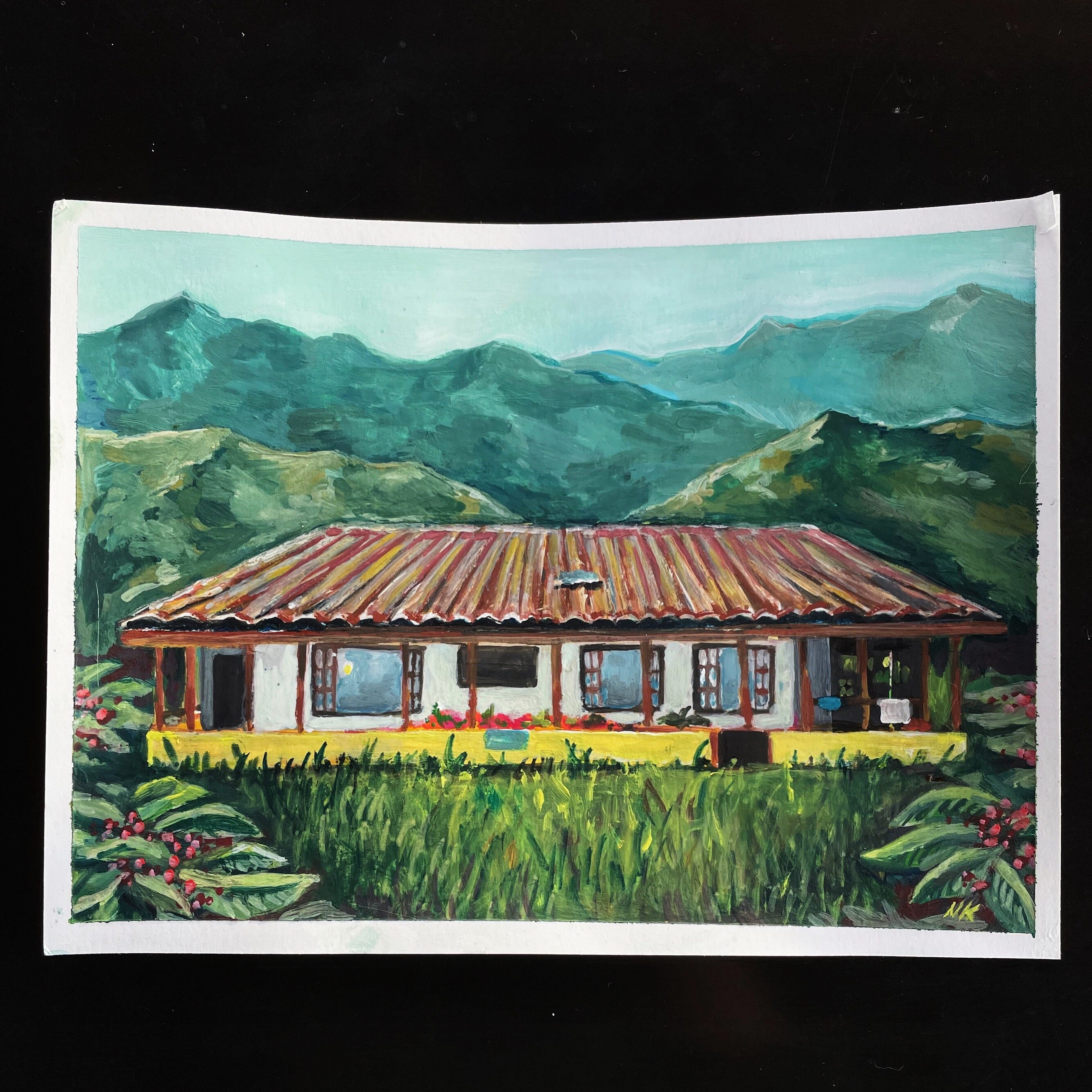 Bogata, Colombia Gouache Painting, Digital Download, Coffee Farm, South ...