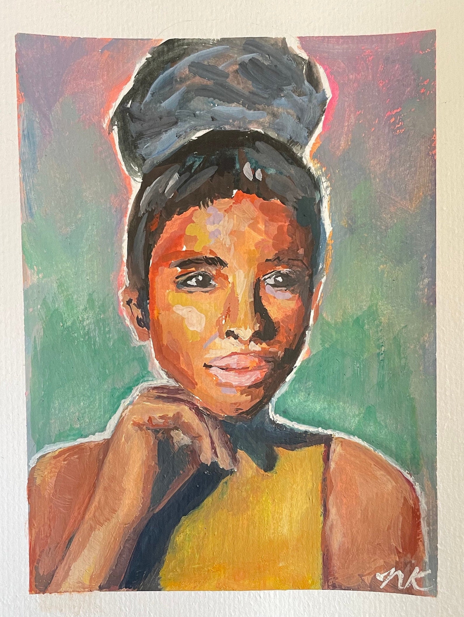 Amanda Gorman Print Amanda Gorman Poet Portrait 6x8 Inch Gouache Print ...