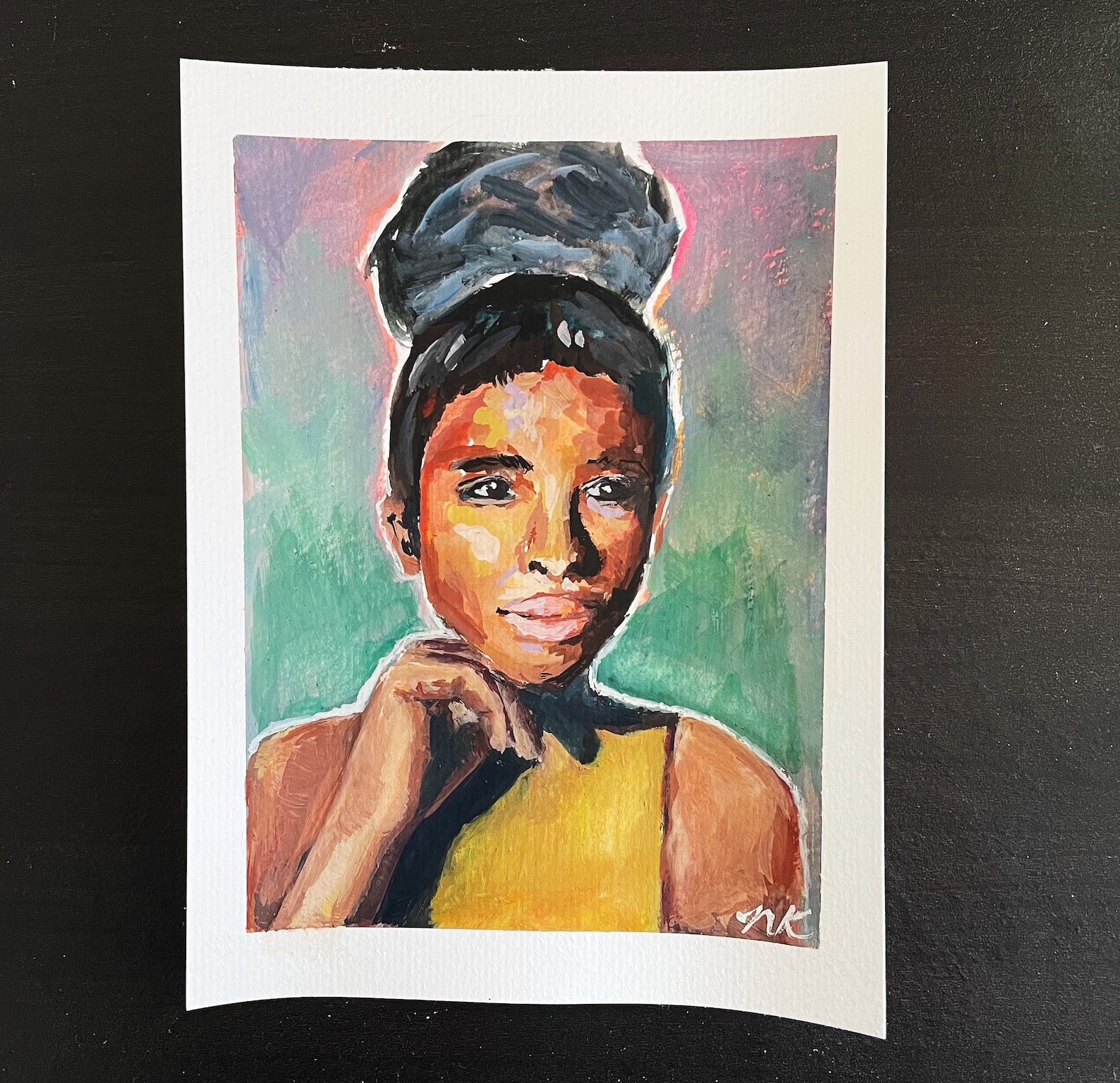 Amanda Gorman Print Amanda Gorman Poet Portrait 6x8 Inch Gouache Print ...