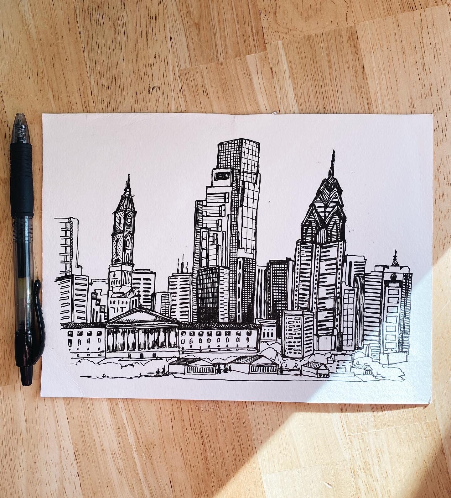 Philadelphia, Pennsylvania Skyline Drawing - Etsy