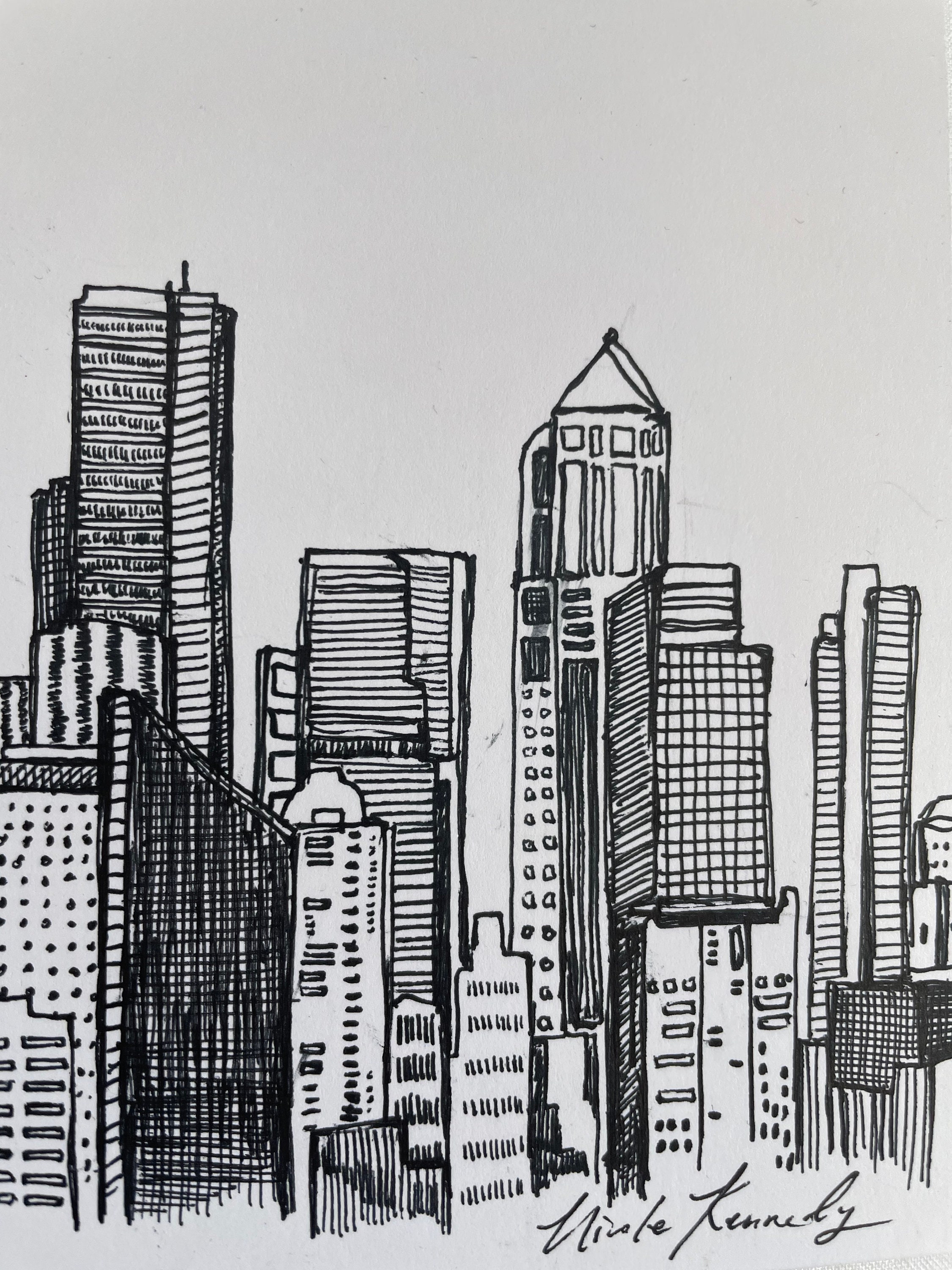 Seattle, Washington Drawing Print; Seattle Art; Seattle Print; 5x8 Inch ...
