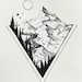 Geometric Mountain Drawing DIGITAL DOWNLOAD - Etsy