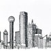 Dallas, Texas Skyline Drawing - Etsy