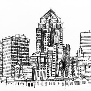 Des Moines, Iowa Skyline Drawing Digital Download - Etsy