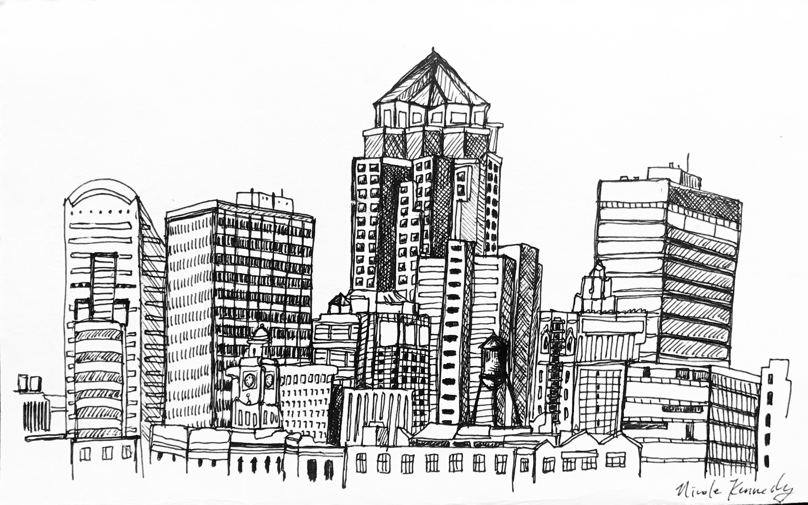 Des Moines, Iowa Skyline Drawing Digital Download - Etsy