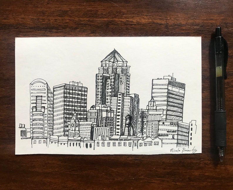 Des Moines, Iowa Skyline Drawing Digital Download - Etsy