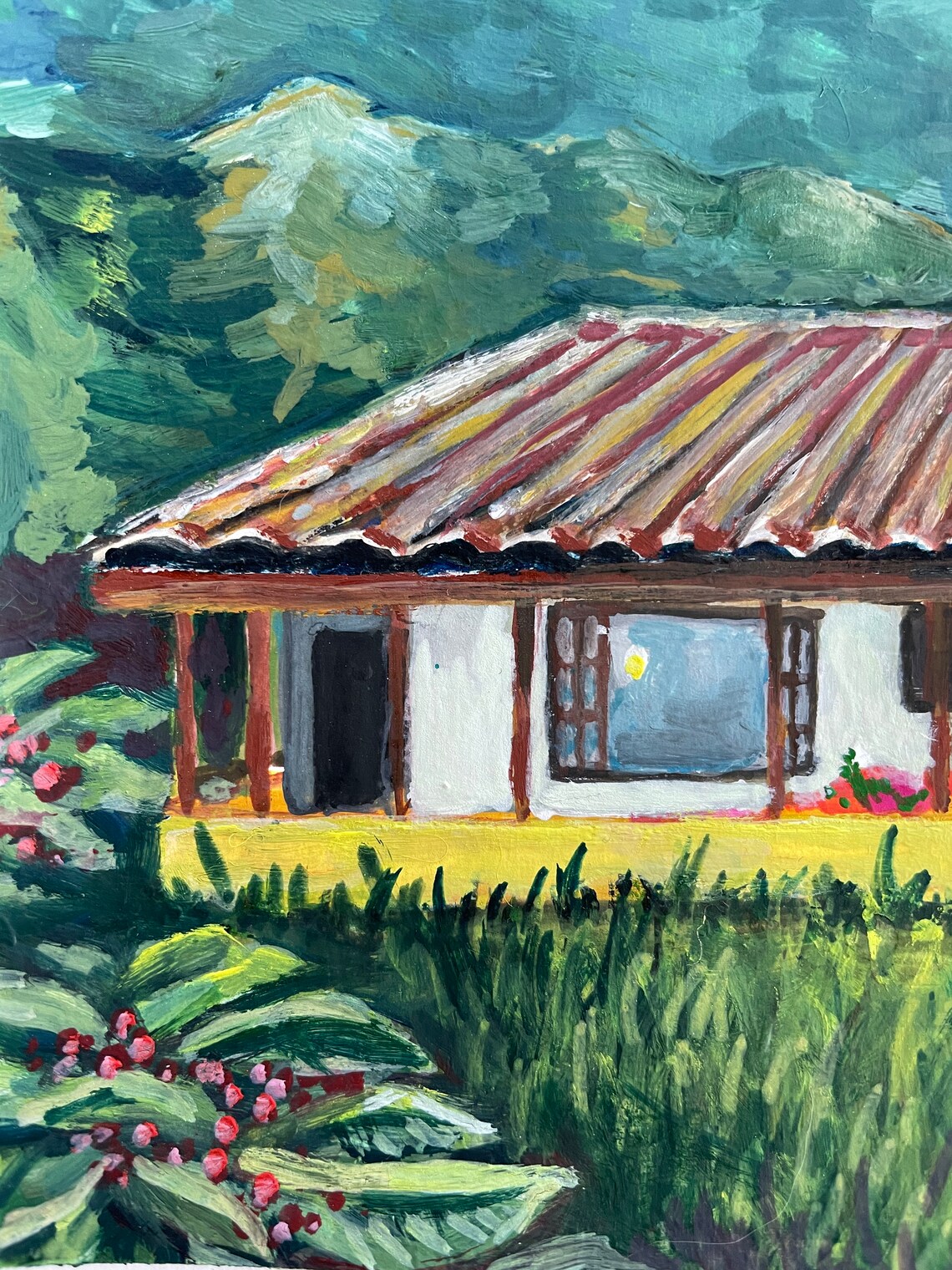 Bogata, Colombia Gouache Painting, Digital Download, Coffee Farm, South ...