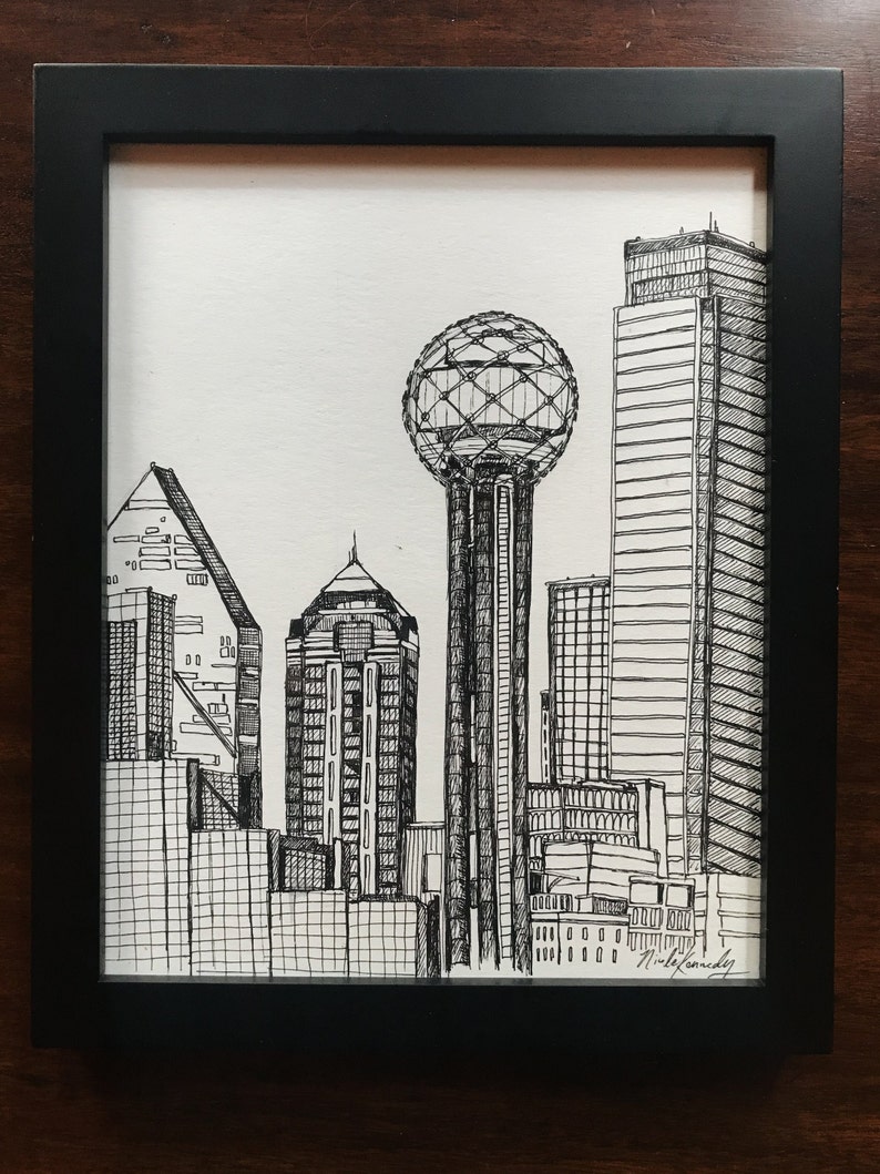 Downtown Dallas, Texas Skyline - Download - Etsy